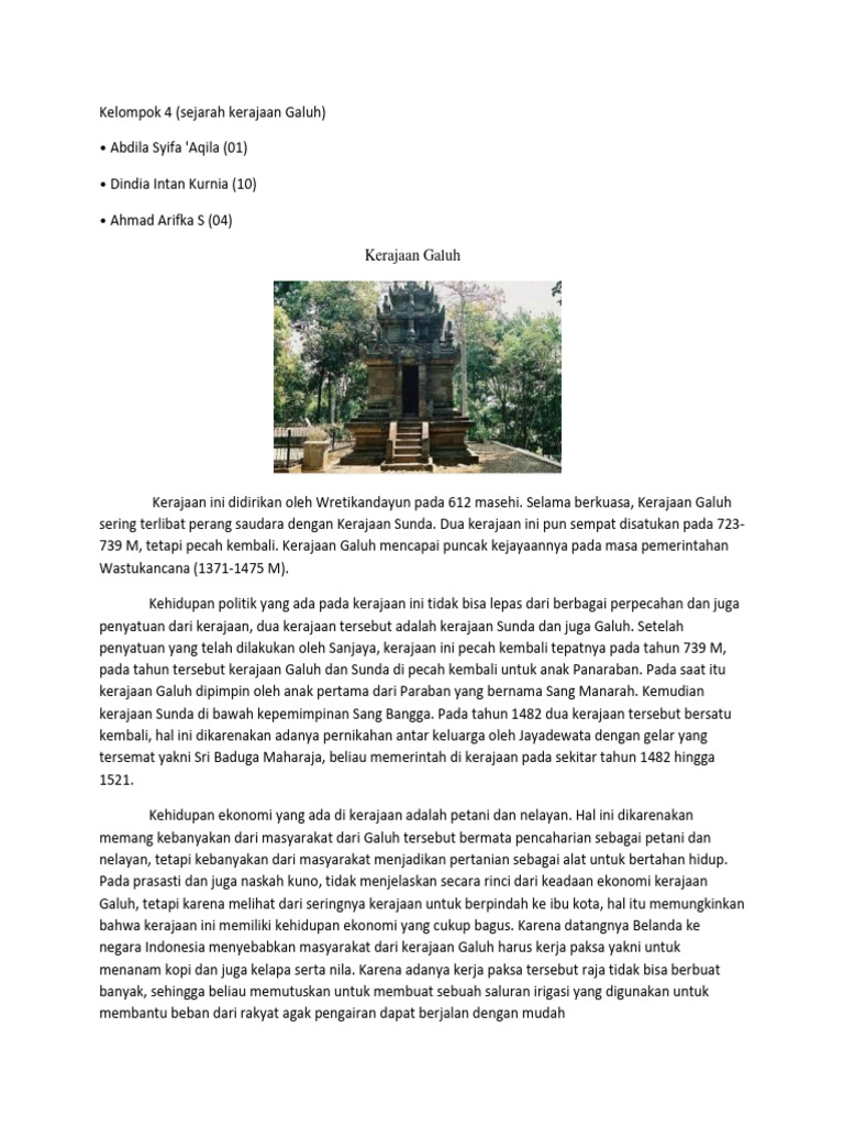 Kelompok 4 (Sej Kerajaan Galuh) | PDF