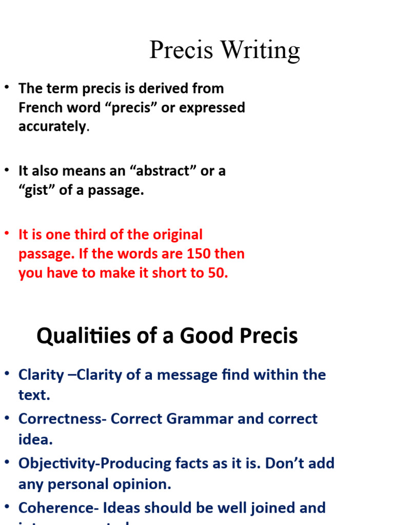 Precis Writing | PDF