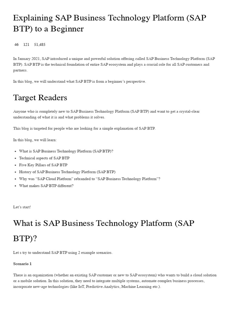 SAP BTP For Beginners | PDF | Cloud Computing | Platform As A Service