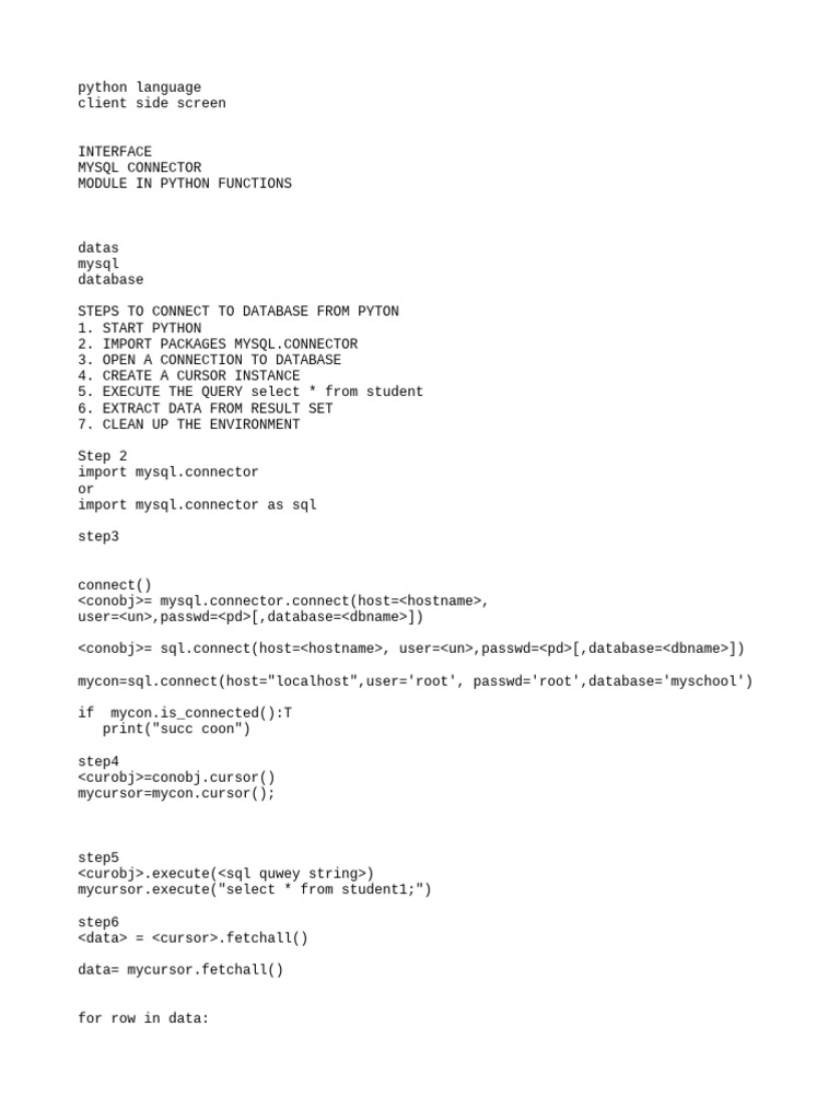 Interface | PDF | Databases | My Sql
