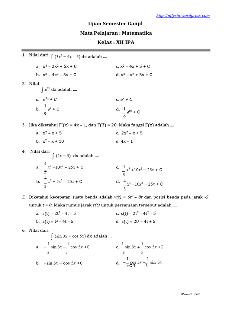 Soal Matematika Kelas 12 | PDF