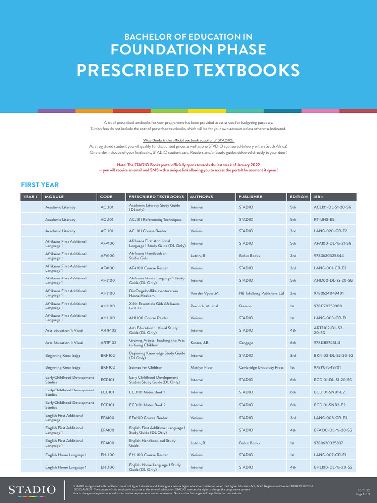 STADIO SOE Textbook BEd Foundattion Phase (Website) | Download Free PDF ...