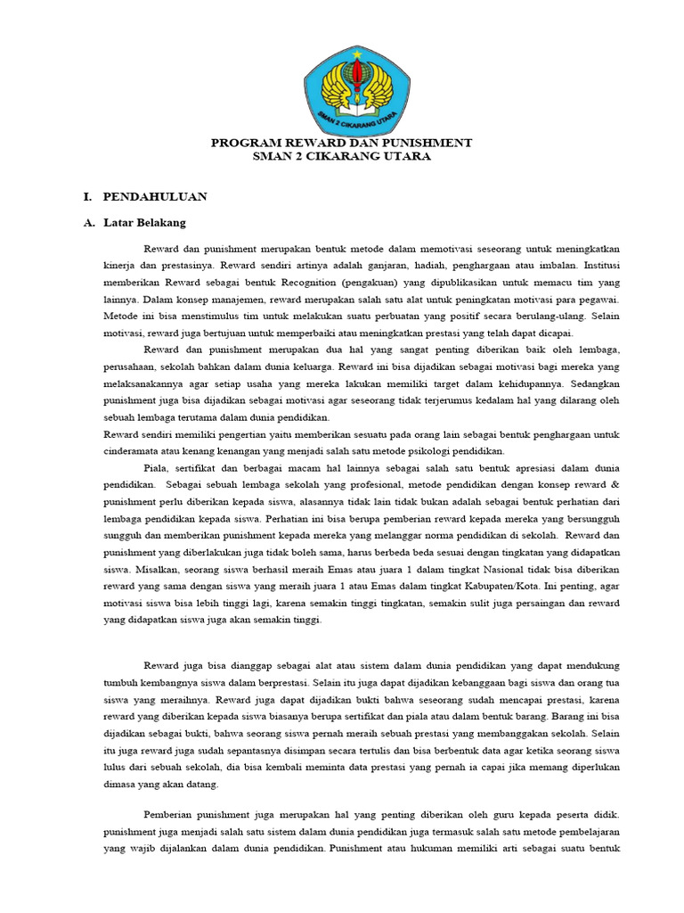 Program Reward Dan Punishment | PDF