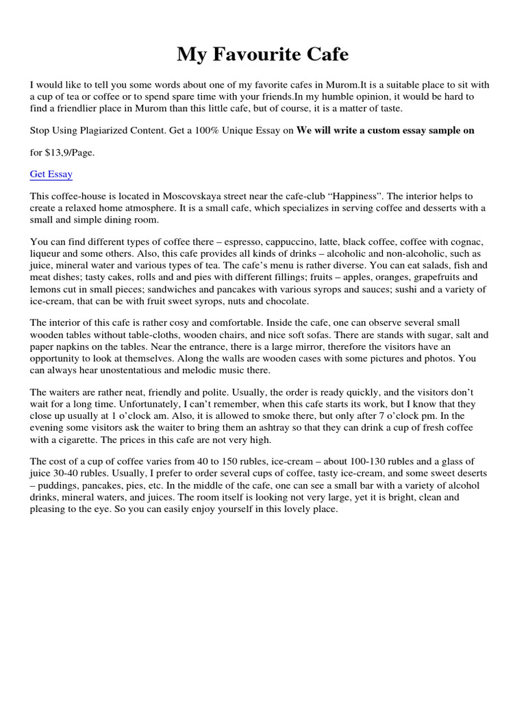 My Favourite Cafe | PDF | Coffeehouse | Drink