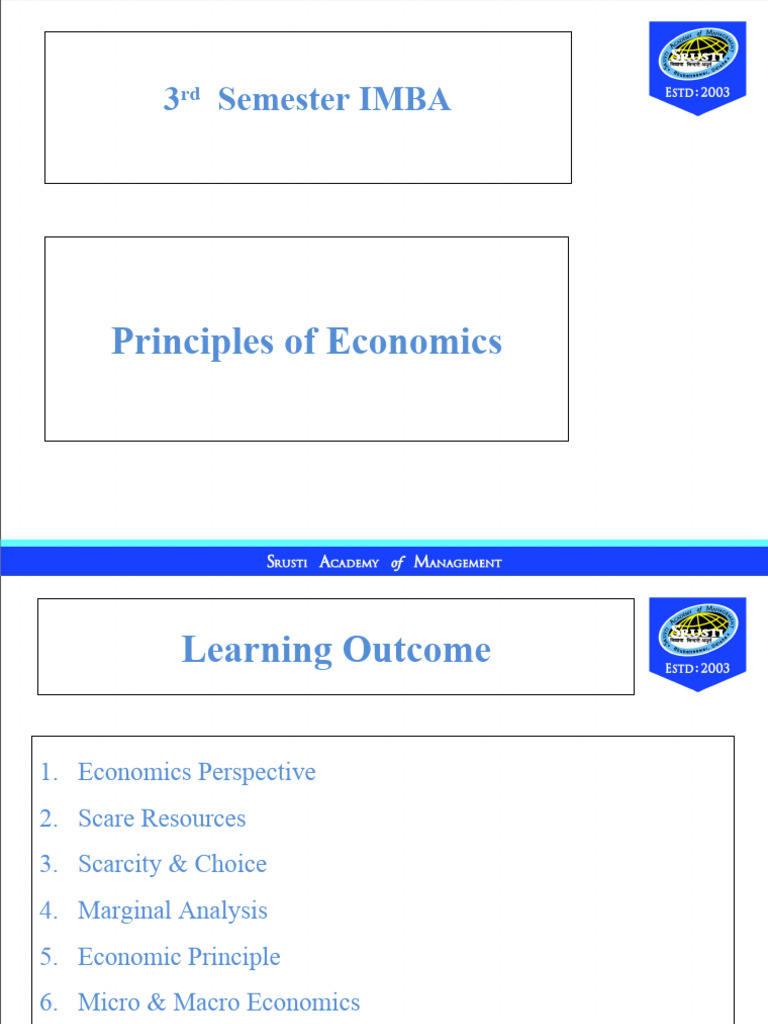 3 Semester IMBA: Principles of Economics | PDF | Economics | Microeconomics