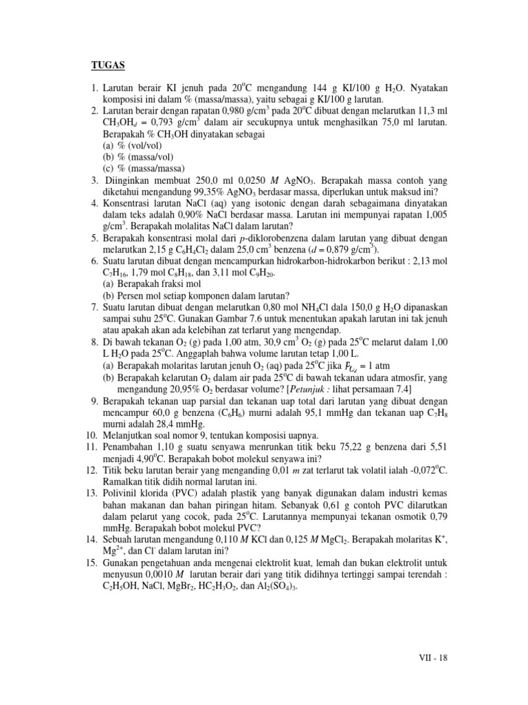 Tugas Kimia Dasar - Larutan - IPS | PDF
