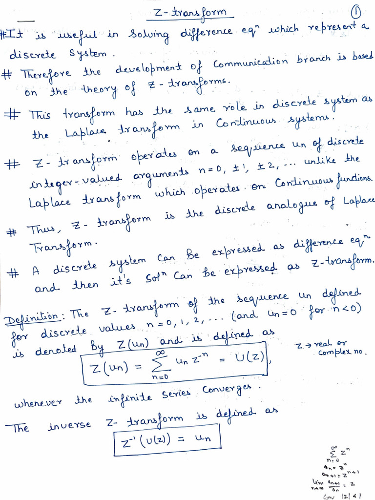 Z Transform Pdf