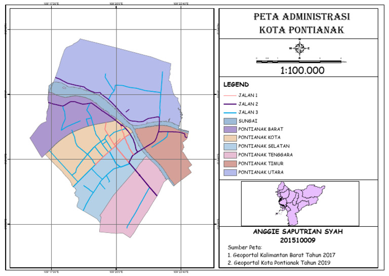 Anggie Saputrian Syah-201510009-Peta Administrasi Kota Pontianak | PDF