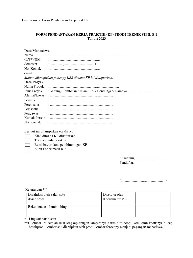 Form KP Dan Magang | PDF