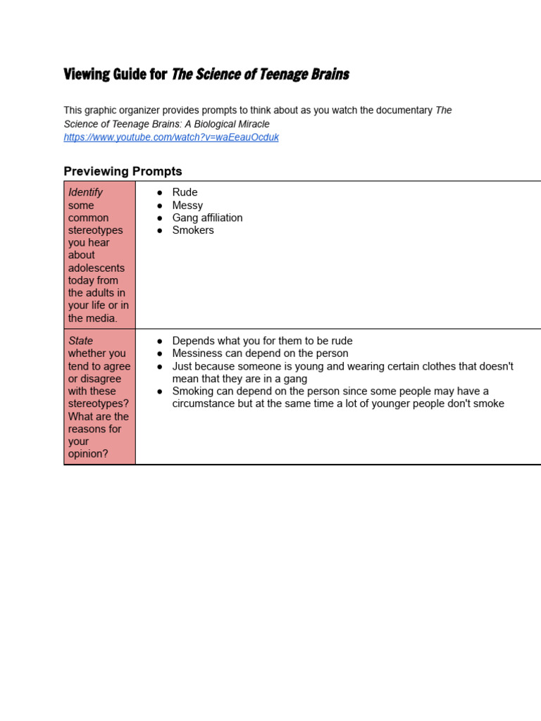 Guide to The Science of Teenage Brains | PDF | Adolescence | Human ...