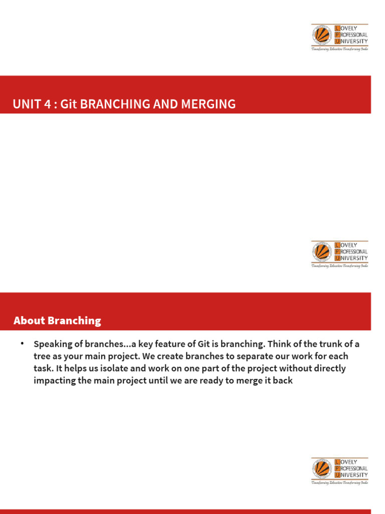 Unit 4 Git Branching and Merging | PDF | Computer File | System Software