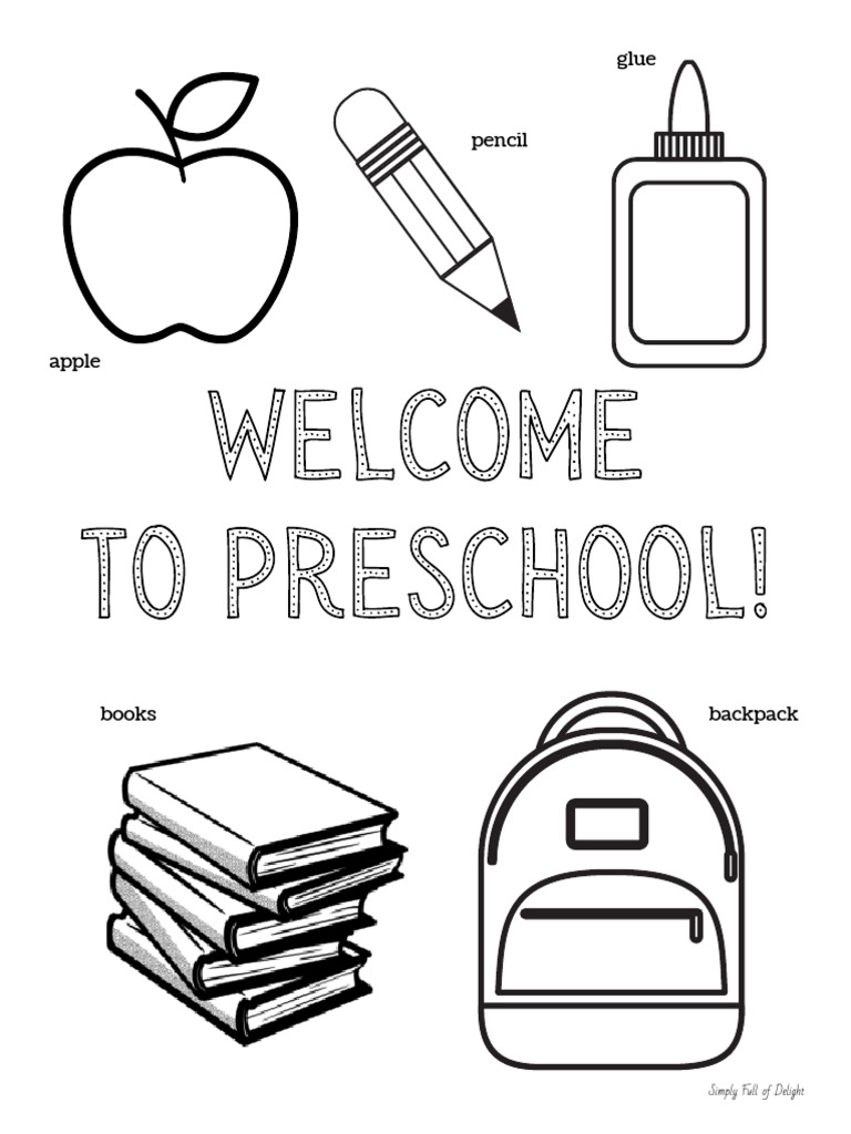 Welcome To Preschool Coloring Page | PDF