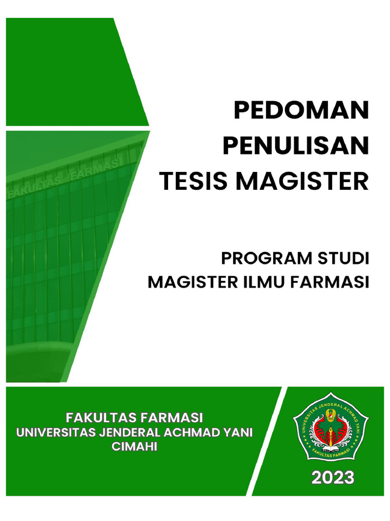 Pedoman Tesis Magister Farmasi UNJANI | PDF | Karier & Perkembangan ...