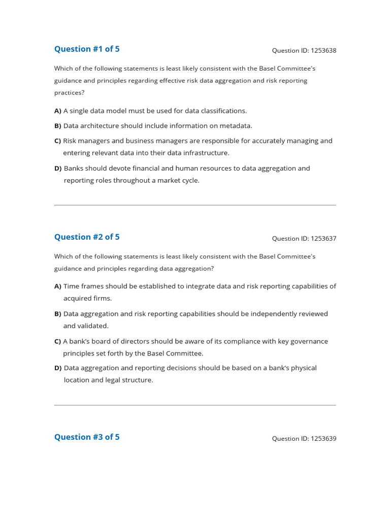 Reading 7 Principles For Effective Data Aggregation and Risk Reporting ... Reading 7 Principles For Effective Data Aggregation and Risk Reporting ...