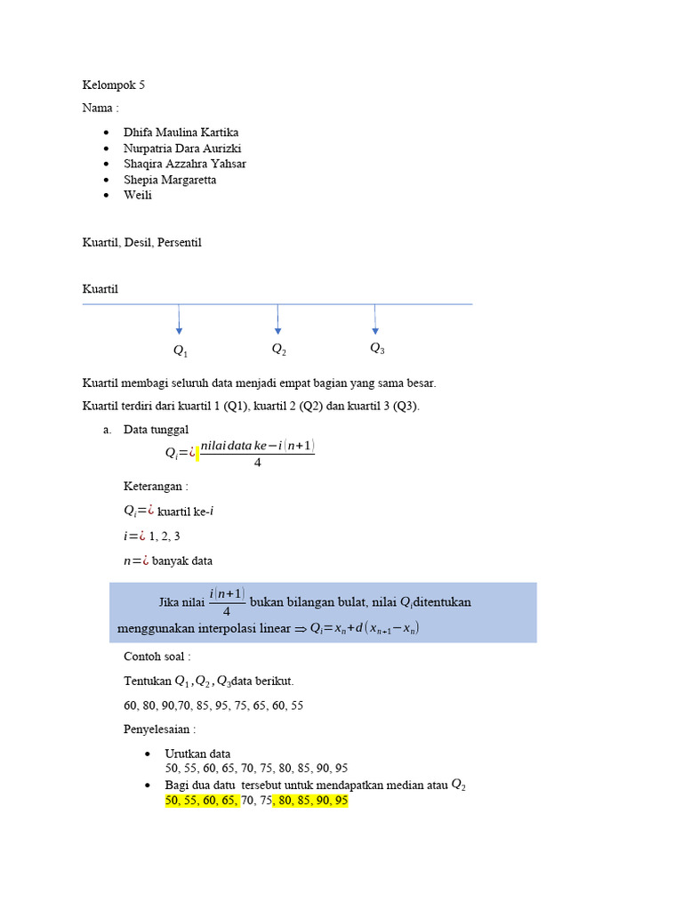 Kuartil, Desil, Persentil | PDF