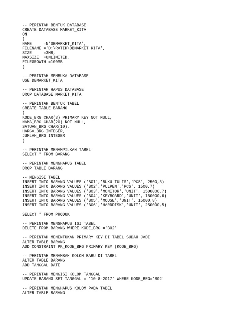 Latihan SBD (Manipulasi Data, Join) | PDF
