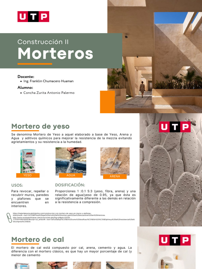 Tipos y Usos de Morteros en Construcción | PDF | Mortero (Albañilería ...