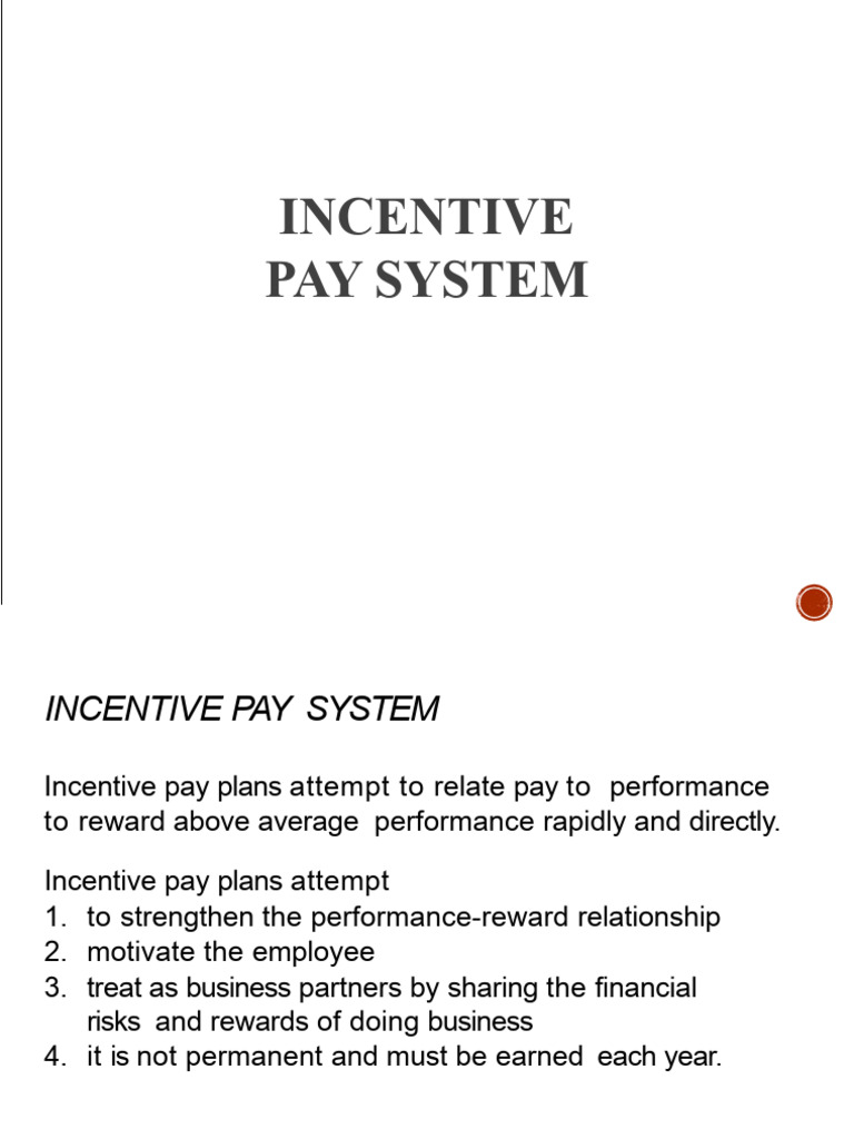 Lecture 9 Incentive Pay System | PDF | Incentive | Stocks