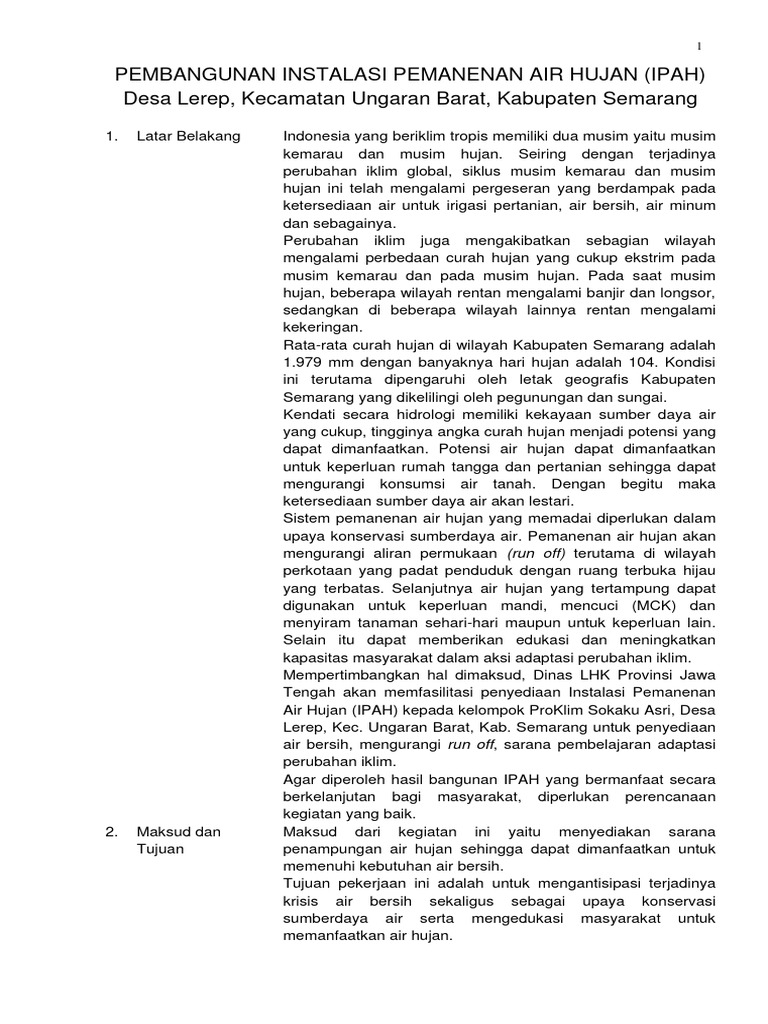 Uraian Singkat IPAH Lerep | PDF
