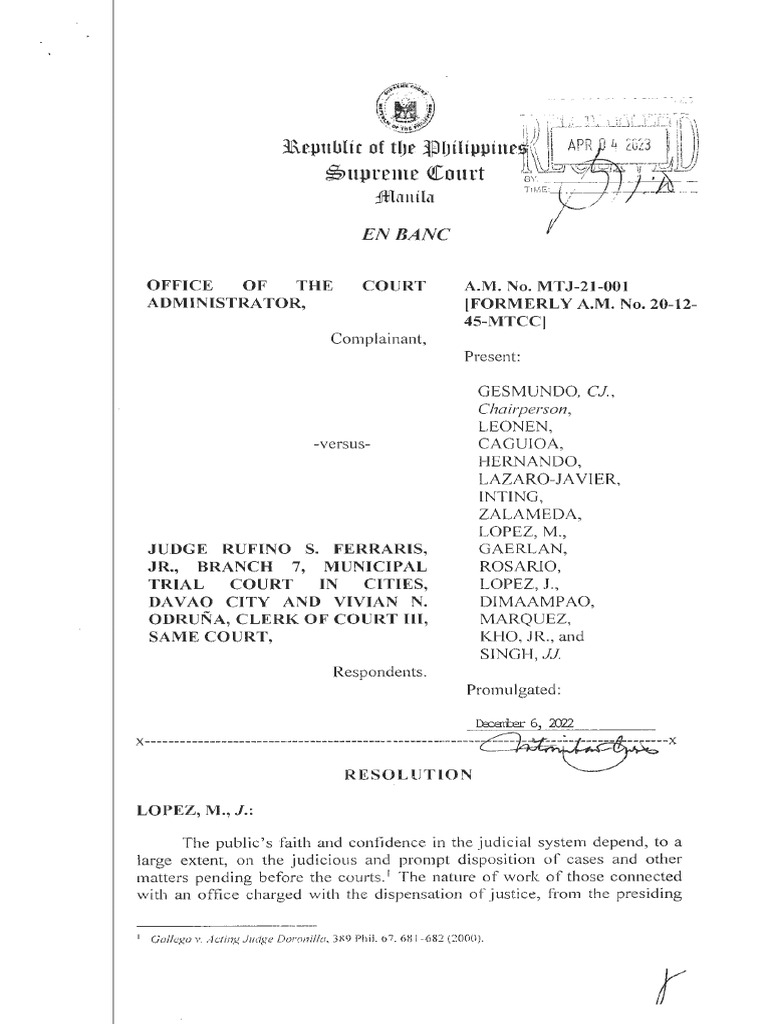 Judicial Audit Findings: MTCC Davao City | PDF | Lawsuit | Judge