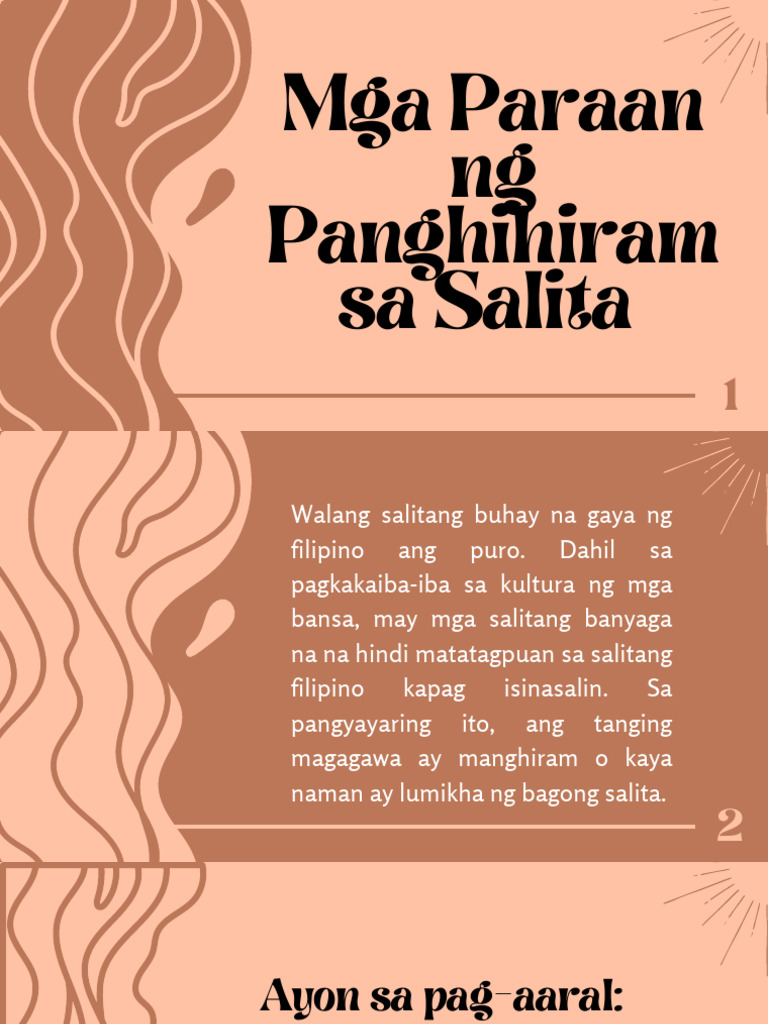 Mga Paraan NG Panghihiram NG Salita | PDF