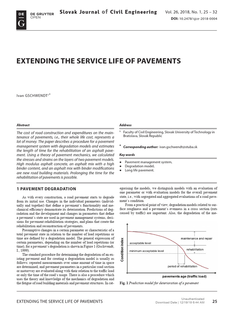 (Slovak Journal of Civil Engineering) Extending The Service Life of ...