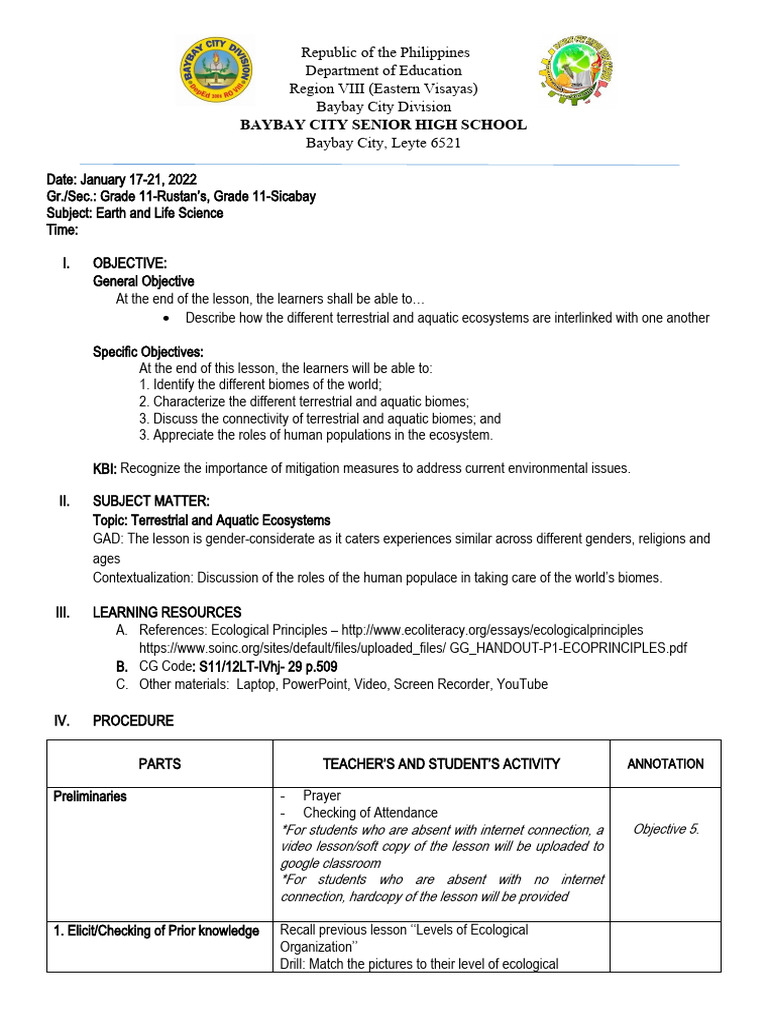 Lesson Plan For ELS - Israel, JR | PDF | Grassland | Forests