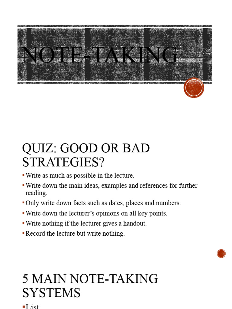 Note-Taking Tips for Students | PDF | Career & Growth