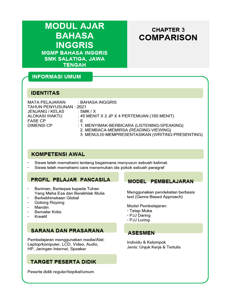 Modul 3 Degree Of Comparison Pdf