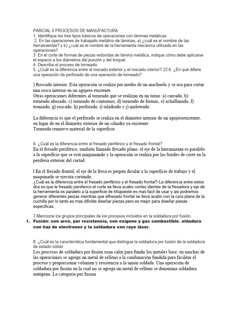 Parcial II Procesos de Manufactura | PDF | Soldadura | Construcción