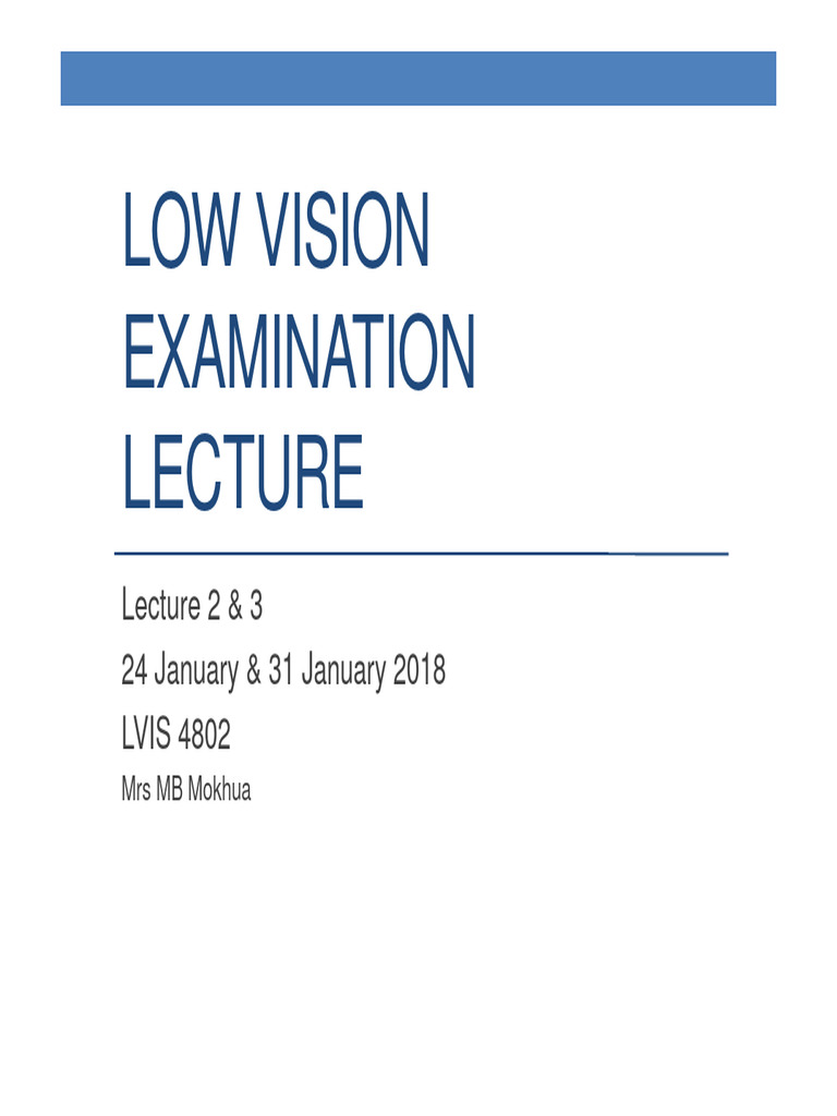 Low Vision Examination Refraction Methods | PDF | Visual Acuity | Optics