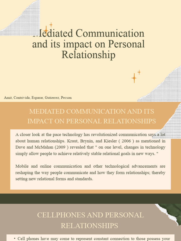 Mediated Communication and Its Impact On Personal Relationships 20231113 181623 0000 | PDF ...