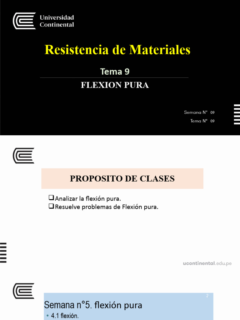 Semana 9 - Flexion Pura | PDF | Doblar | Viga (Estructura)