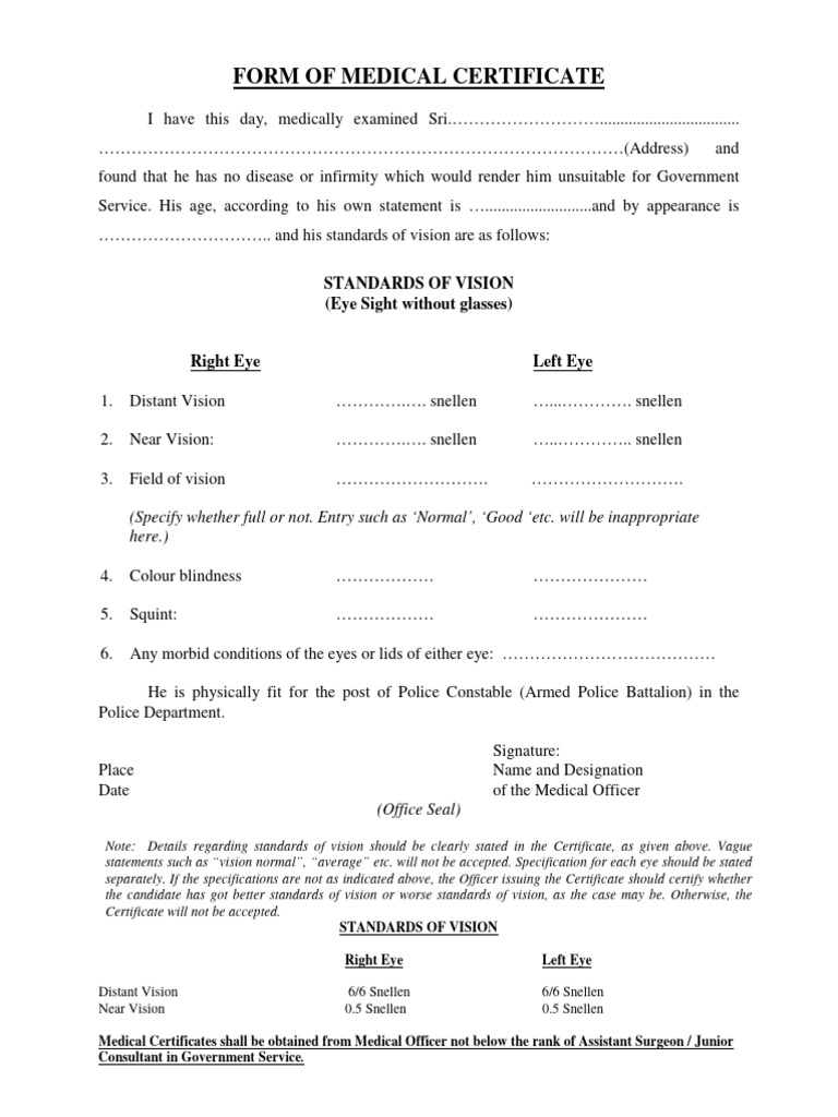 PC Med Cert | PDF | Vision