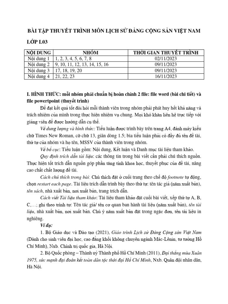 BÀI TẬP THUYẾT TRÌNH - L03 | PDF