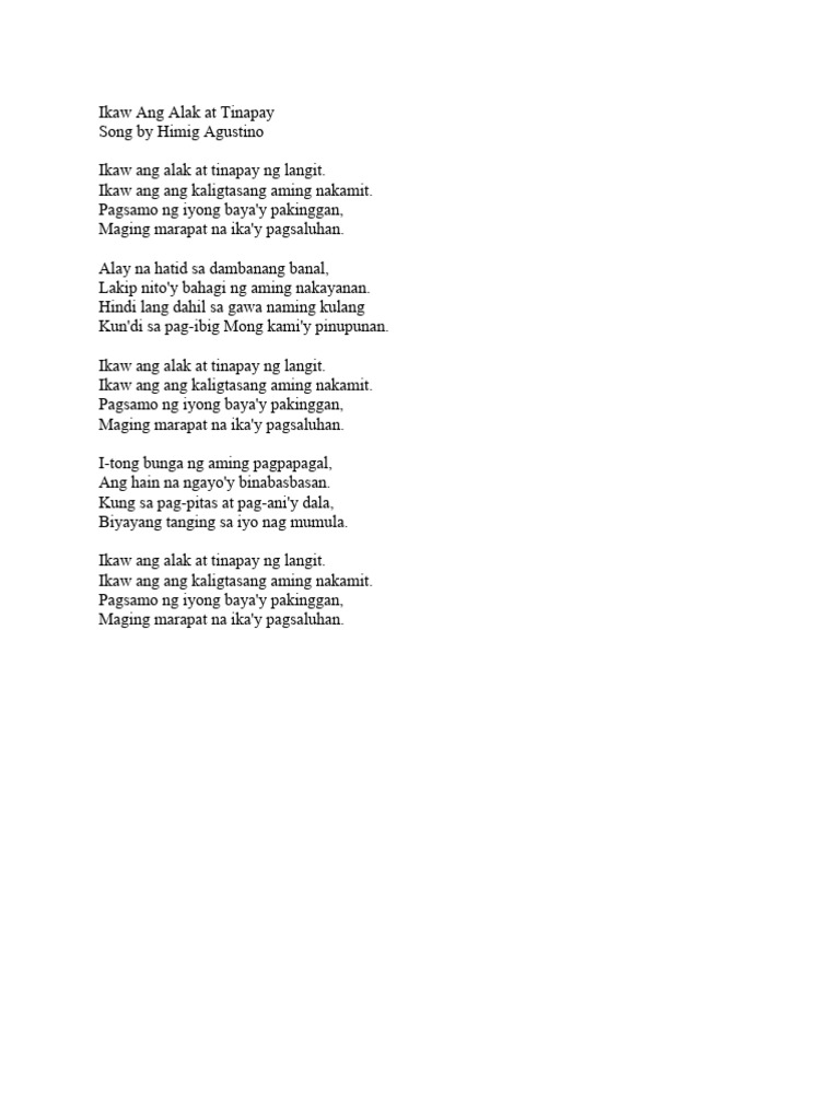 Ikaw Ang Alak at Tinapay | PDF