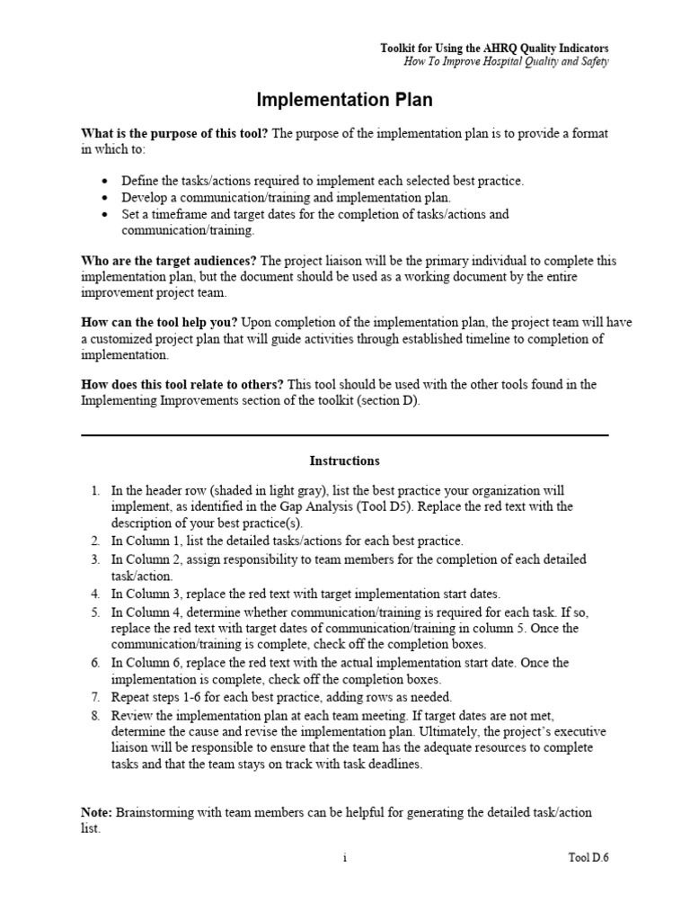 d6 Combo Implementationplan | PDF | Business