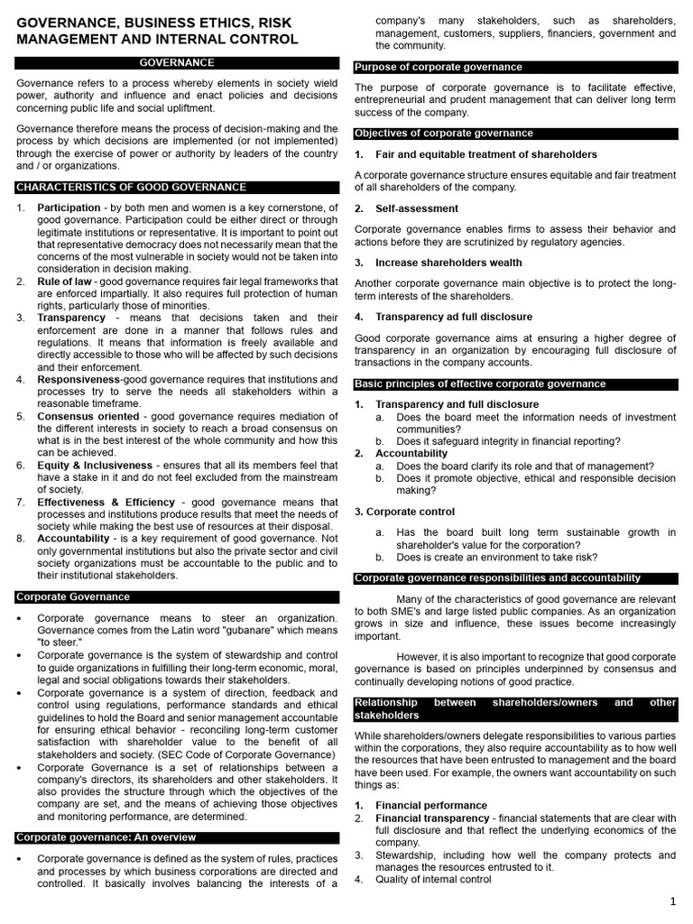 Corporate GOVERNANCE | PDF | Audit | Governance