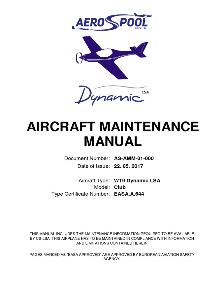 Aircraft Maintenance Manual: Document Number: AS-AMM-01-000 Date of ...