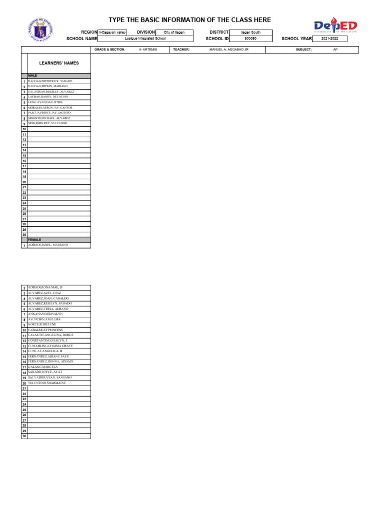Grade 9 Ap Artemis | PDF