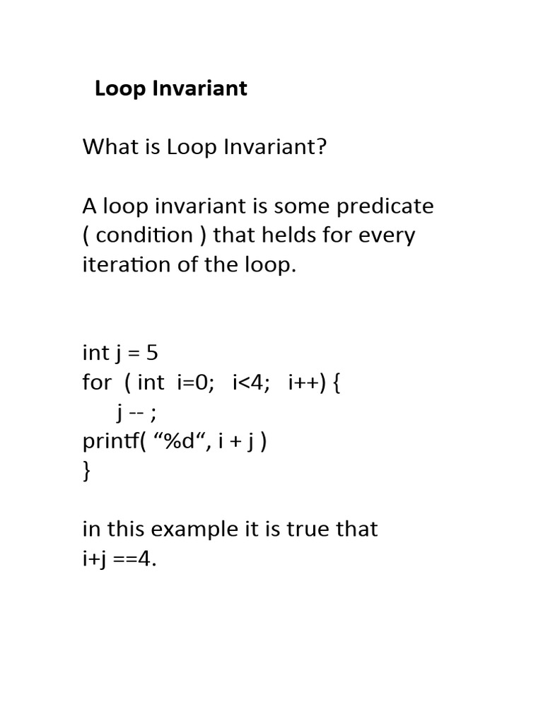 Loop Invariant | PDF