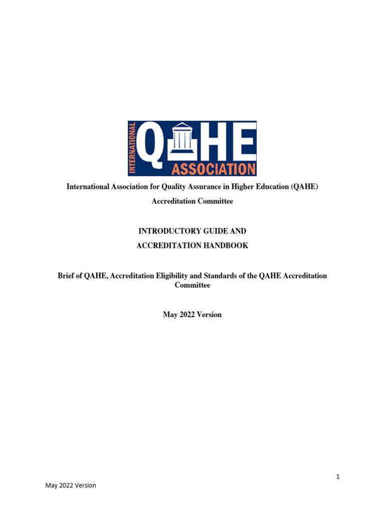 Introductory Guide and Accreditation Handbook | PDF | Academic Degree ...