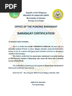 RSBSA Barangay Certificate | PDF
