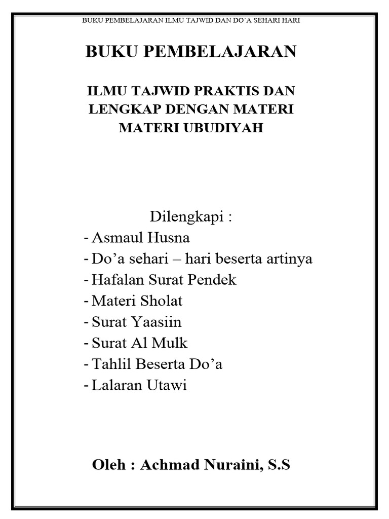Buku TPQ Tajwid (Cetakan 2) Edit Terbaru Ukuran A4 | PDF