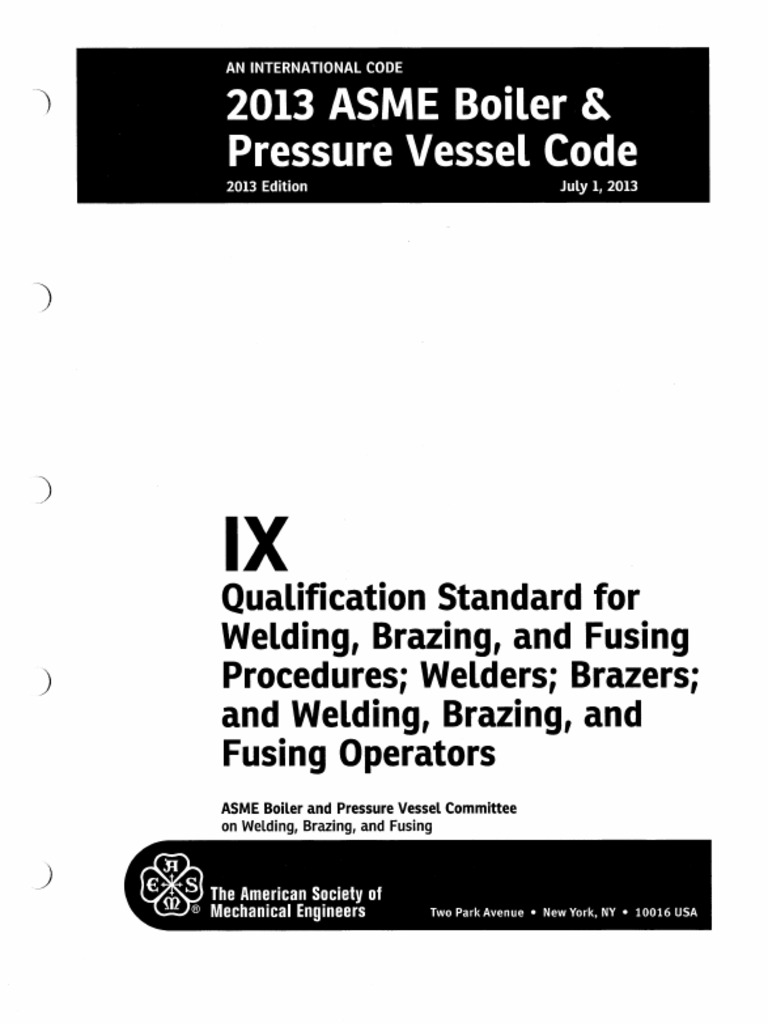 Asme Sec Ix 2013 Ed | PDF
