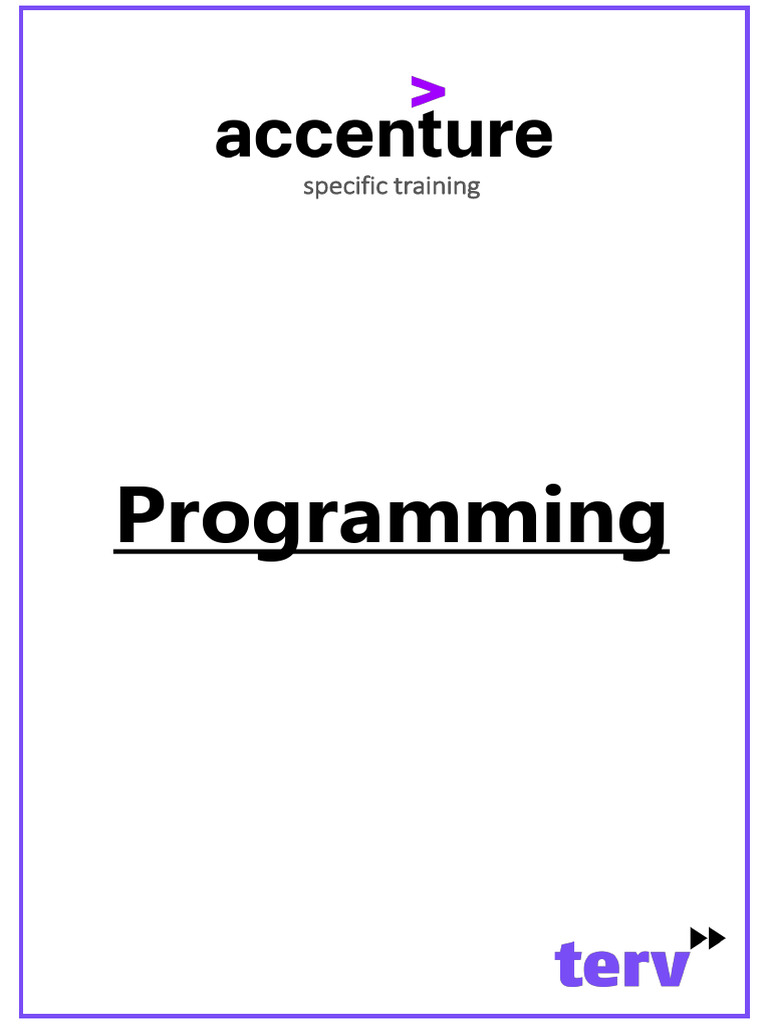 TF Accenture Coding Preparatory Material | PDF | Parameter (Computer Programming) | Computer ...