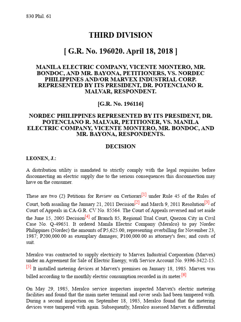 E 27 Meralco | PDF | Damages | Negligence