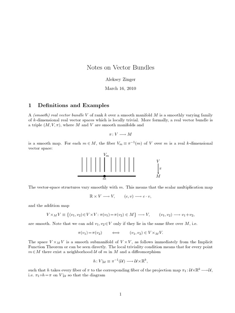Vector Bundles | PDF | Vector Space | Differentiable Manifold