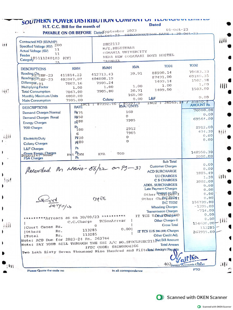 SEPTEMBER H.T Bills 2023 by Phone Scanner | PDF