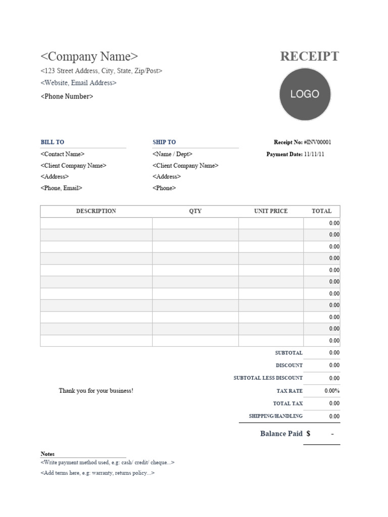 Receipt Template 4 Excel | PDF | Receipt | Government